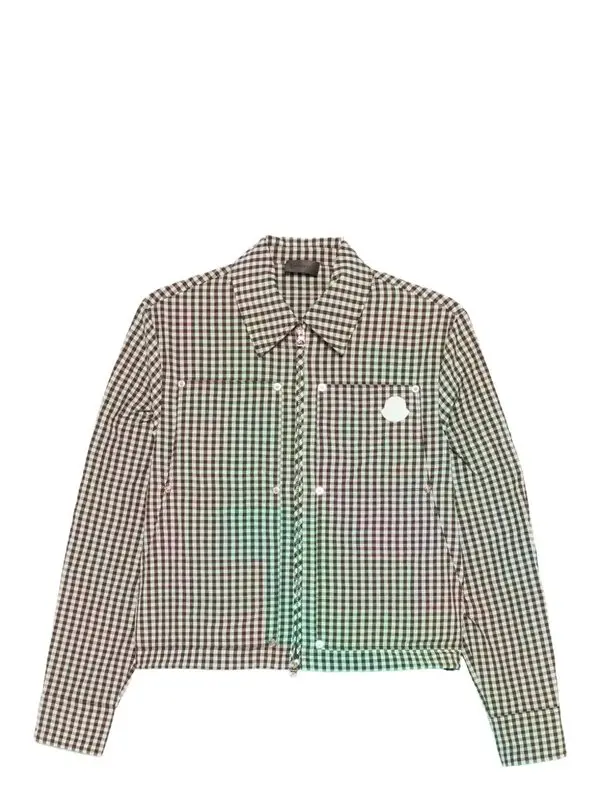 Moncler Gingham Logo-patch Jacket - Brown
