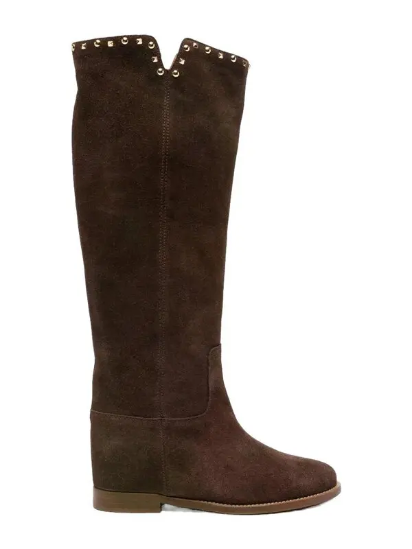 VIA ROMA 15 Studded Knee-high Boots - Brown