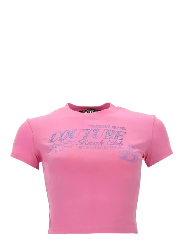 Versace Logo-detail Cropped T-shirt - Pink