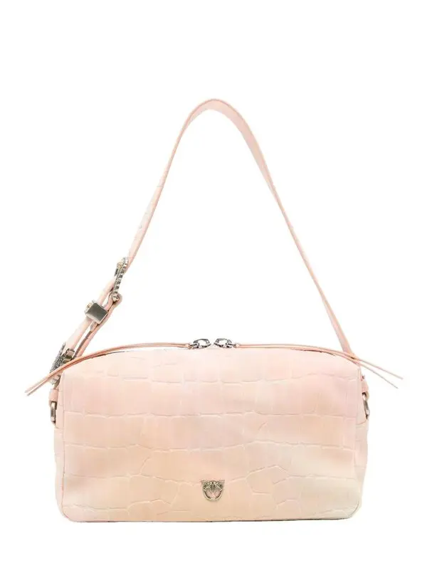 Pinko Crocodile-effect Shoulder Bag - Pink