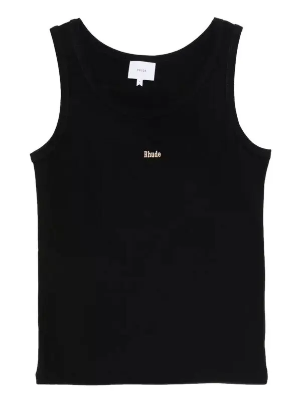Rhude Logo-embroidered Tank Top - Black