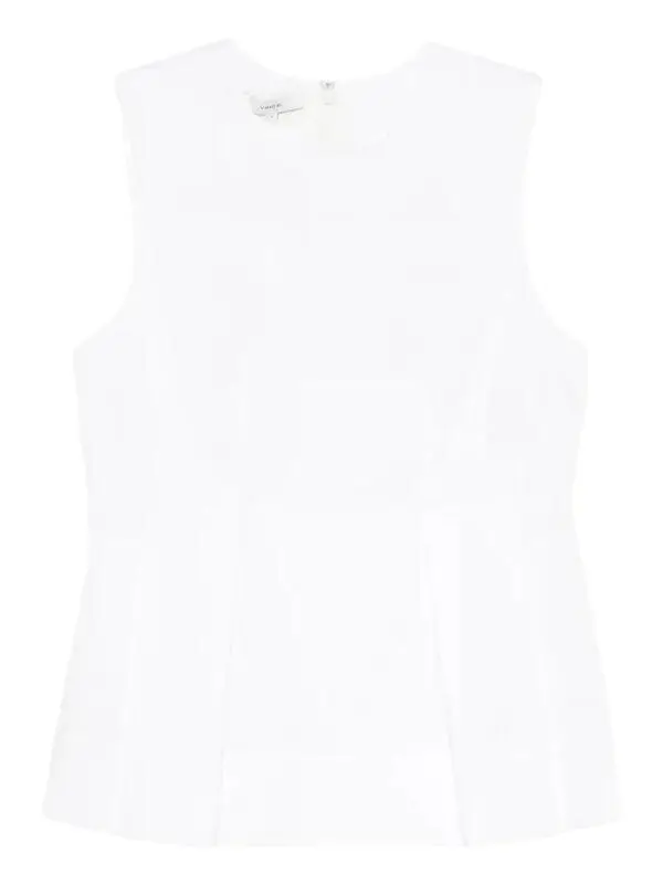 Vince Pleated Sleeveless Top - White
