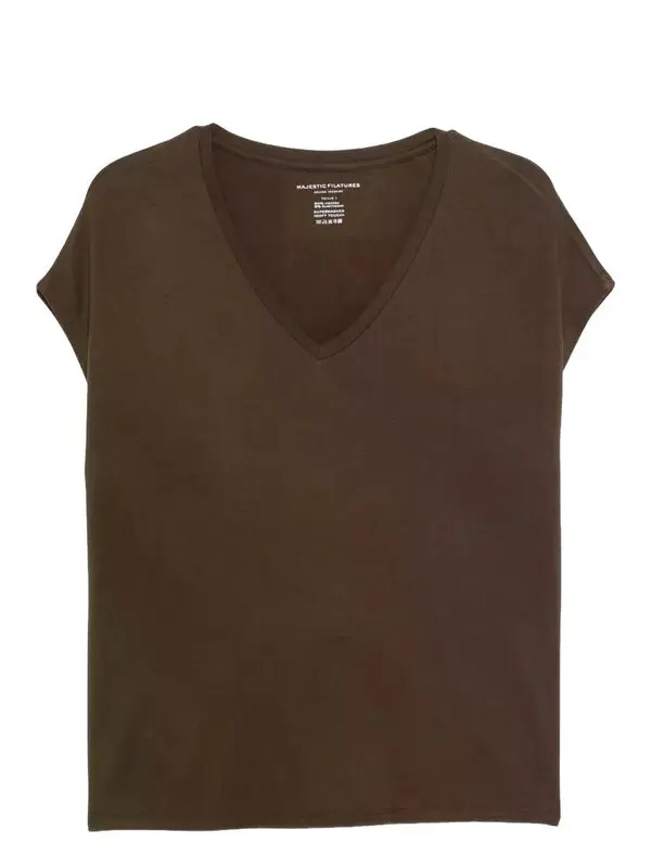 Majestic Filatures V-neck T-shirt - Brown