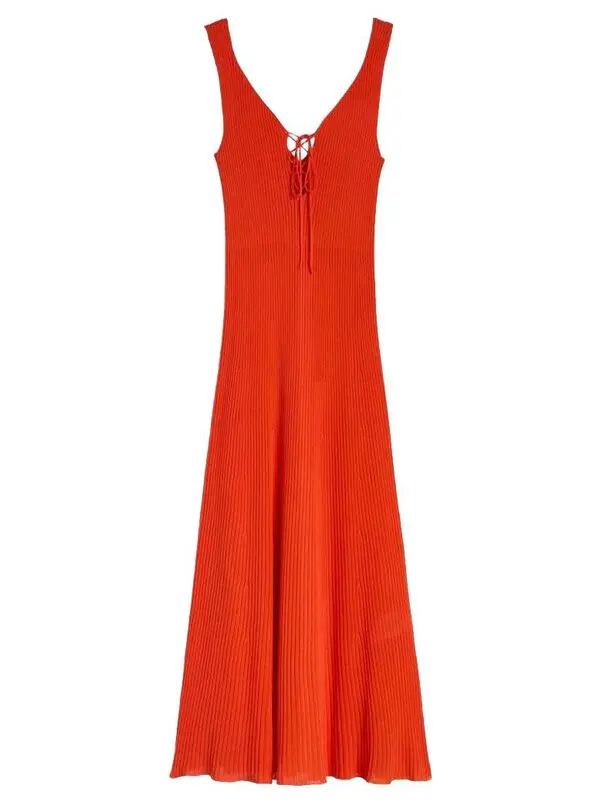 MARGHERITA MACCAPANI Tie-up Knit Dress - Orange