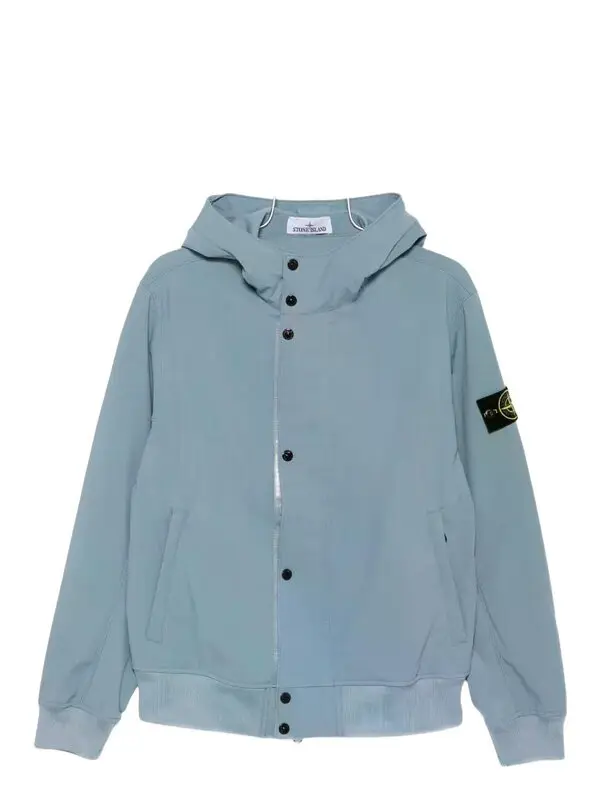 Stone Island Logo-patch Hooded Jacket - Blue