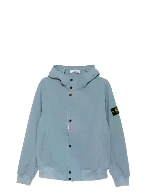 Stone Island Logo-patch Hooded Jacket - Blue