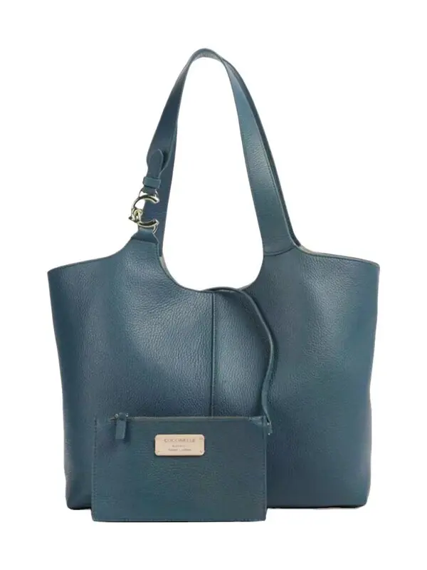 COCCINELLE Grained-leather Tote Bag - Blue