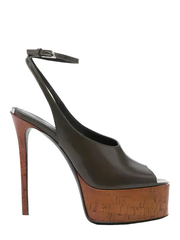 Attico Ornella Platform Sandals - Brown