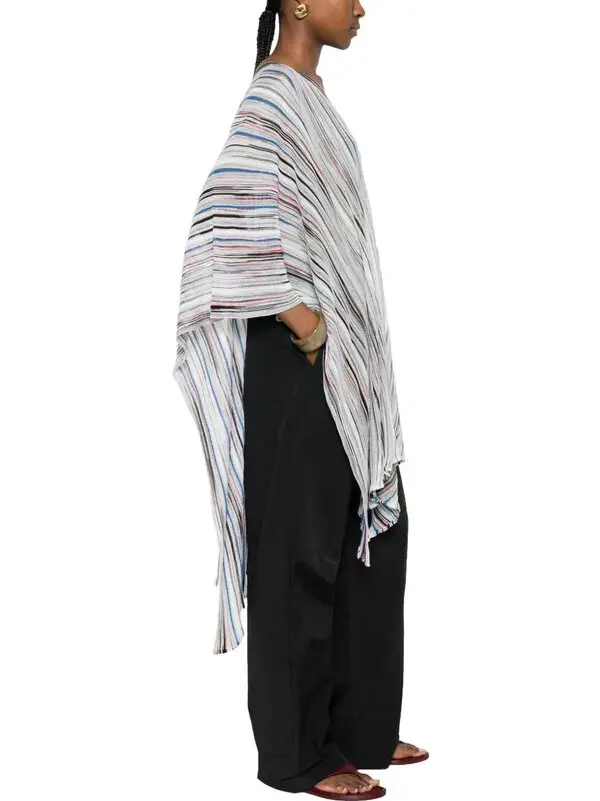 Missoni Striped V-neck Poncho - White