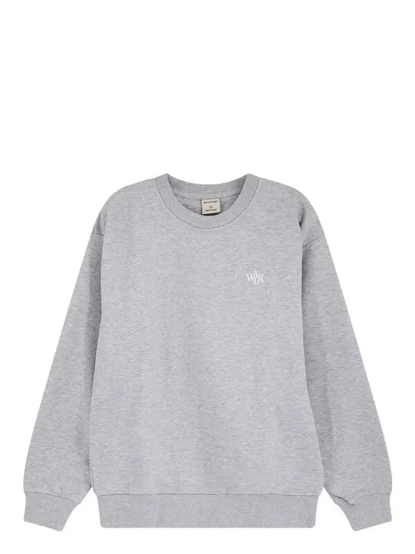 WALK IN PARIS Crew-neck Sweater With Logo Detail - Grey