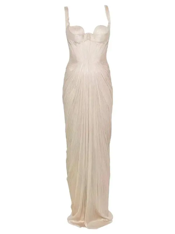 MARIA LUCIA HOHAN Anais Pleated Maxi Dress - Neutrals