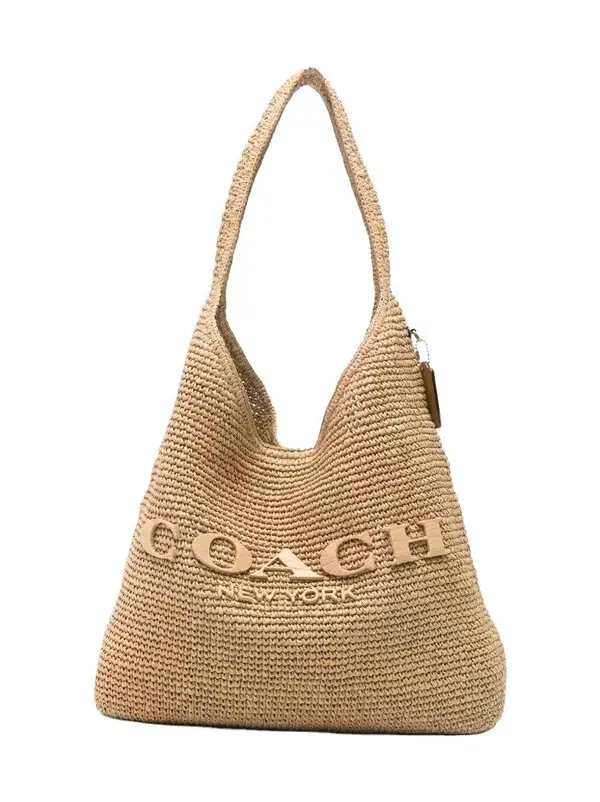 COACH Brooklyn Embossed-logo Shoulder Bag - Neutrals