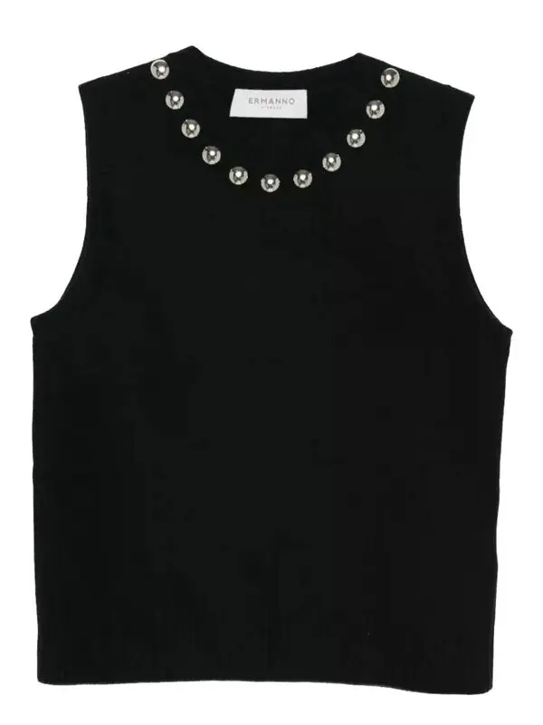 Ermanno Scervino Sleeveless Studded Sweater - Black