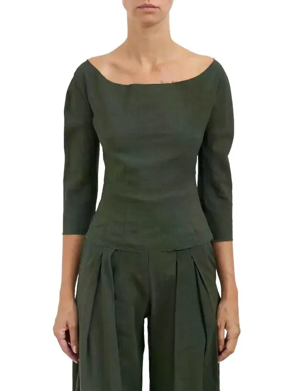 CORTANA Boat-neck Top - Green