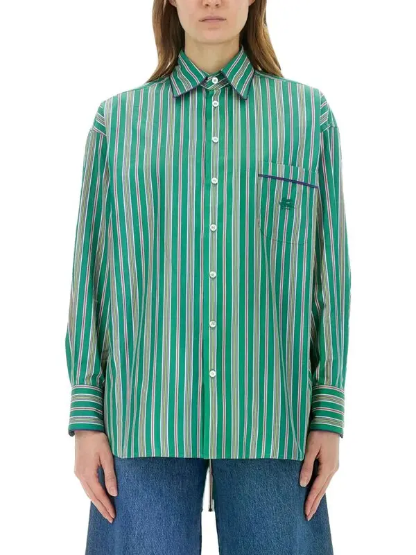 Etro Striped Jacquard Shirt - Green