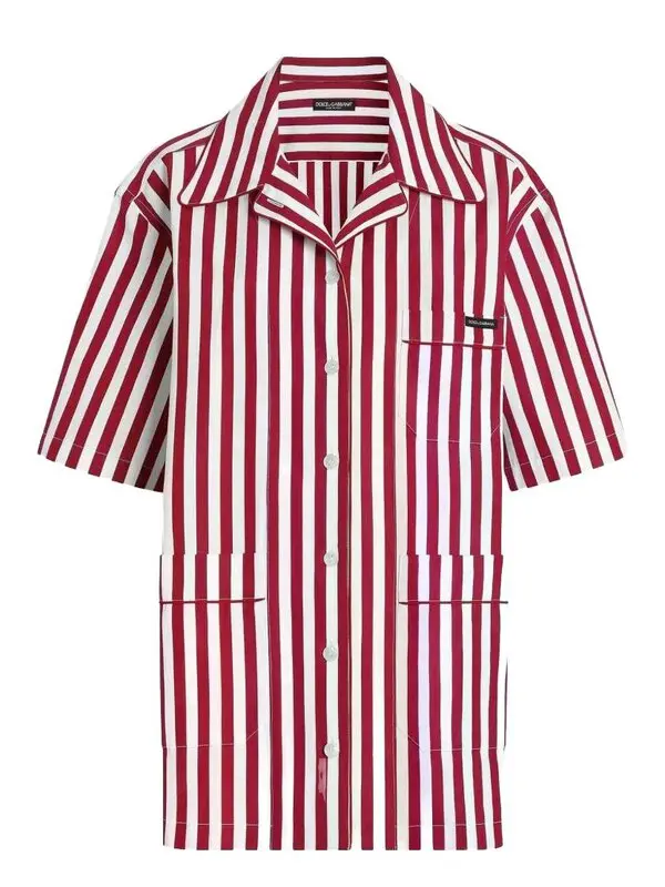 Dolce & Gabbana Striped Chest-pocket Shirt - Red
