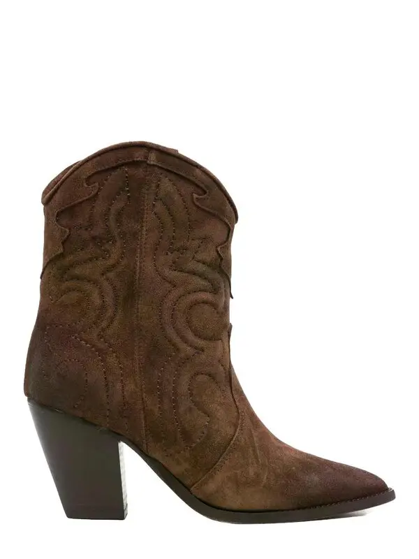JULIE DEE Patterned Ankle Boots - Brown