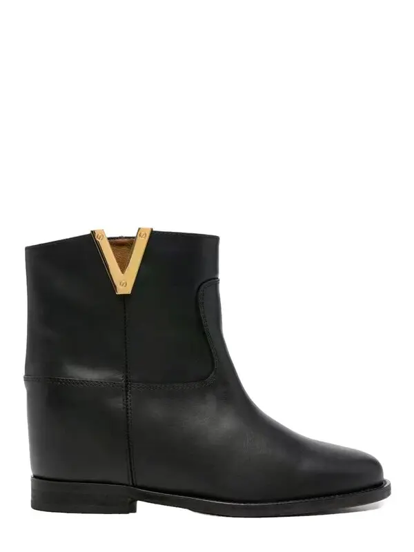 VIA ROMA 15 Ankle Boots With Metal Detail - Black