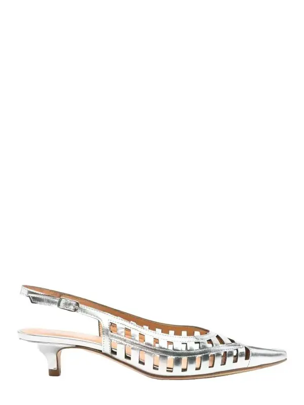 JULIE DEE Cut-out Slingback Pumps - Silver