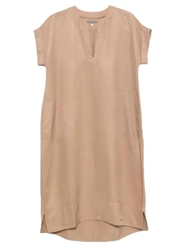 European Culture V-neck Midi Dress - Neutrals