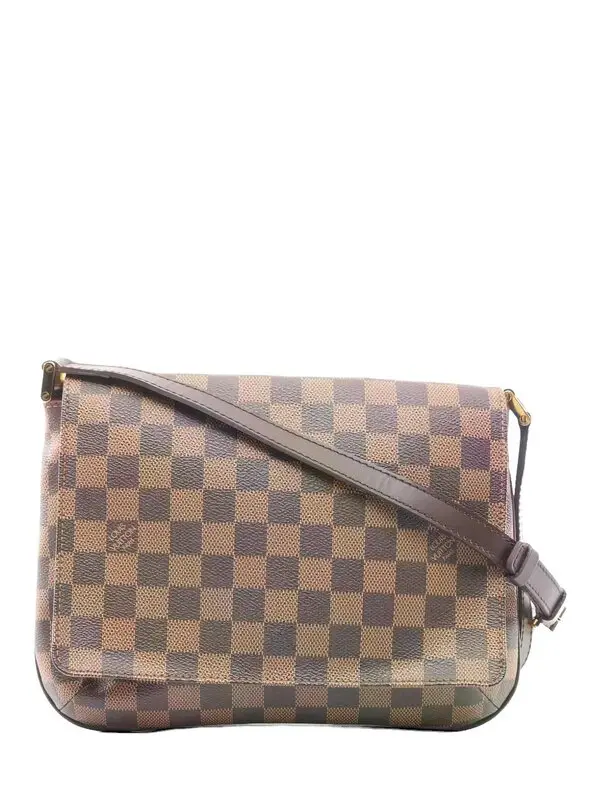 LOUIS VUITTON Musette Tango Damier Ebene Shoulder Bag - Brown