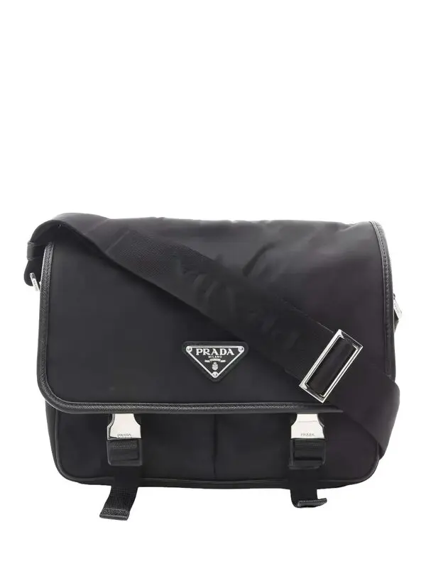 Prada 2010s Logo-detail Shoulder Bag - Black