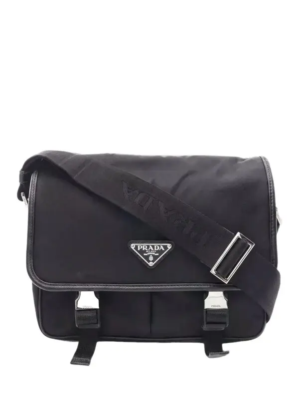 Prada 2010s Logo-detail Shoulder Bag - Black