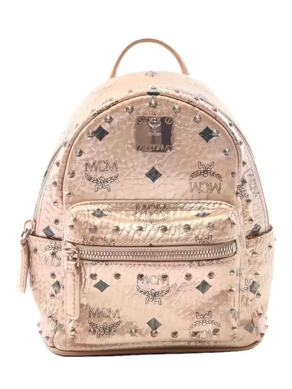 Mcm 2000s Mini Studded Leather Backpack - Pink