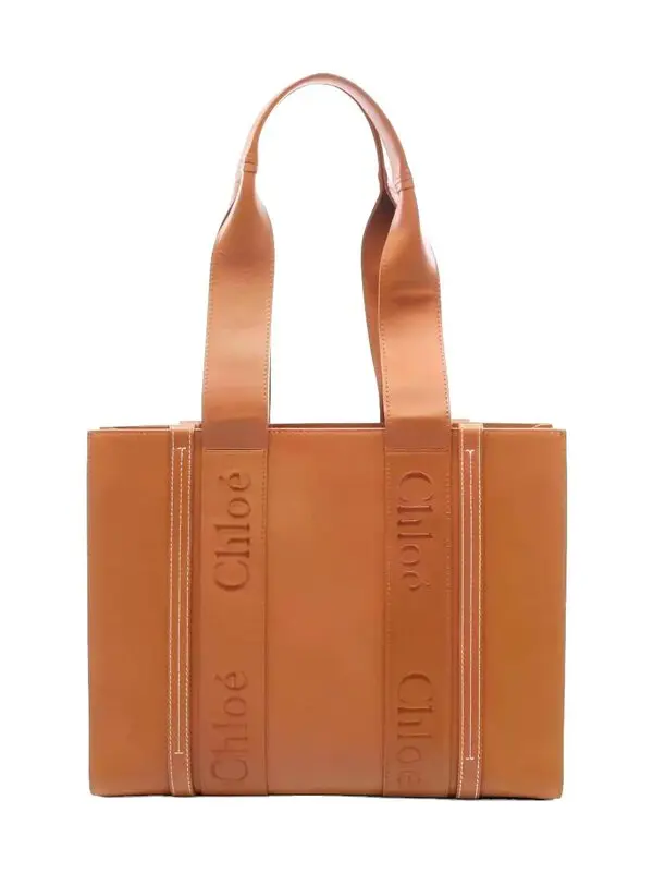 Chloé 2000s Woody Logo Tote Bag - Brown