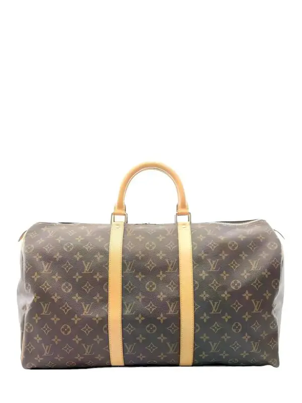 LOUIS VUITTON 2003 50 Keepall Monogram Luggage Bag - Brown