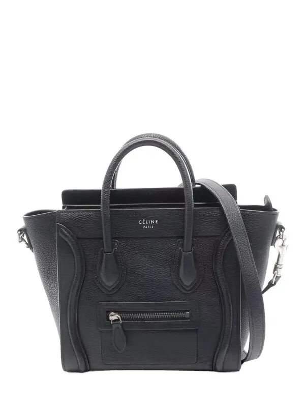 Celine 2000s Nano Leather Tote - Black