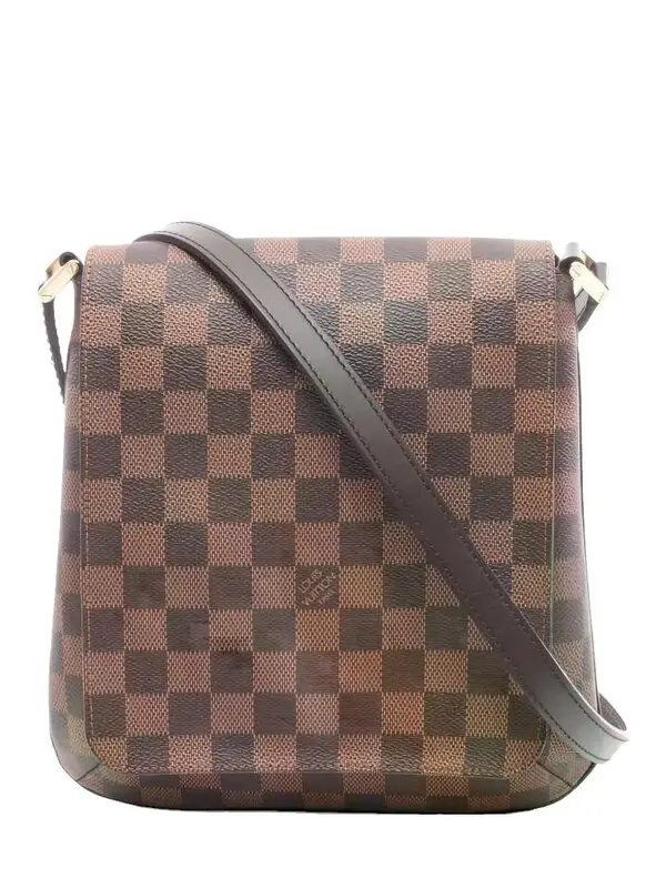 LOUIS VUITTON 2003 Check Long Strap Shoulder Bag - Brown