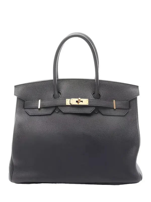 Hermès 2020 35 Birkin Leather Tote Bag - Black