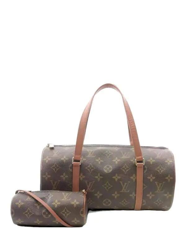 LOUIS VUITTON 1997 Papillon Monogram Barrel Handbag - Brown