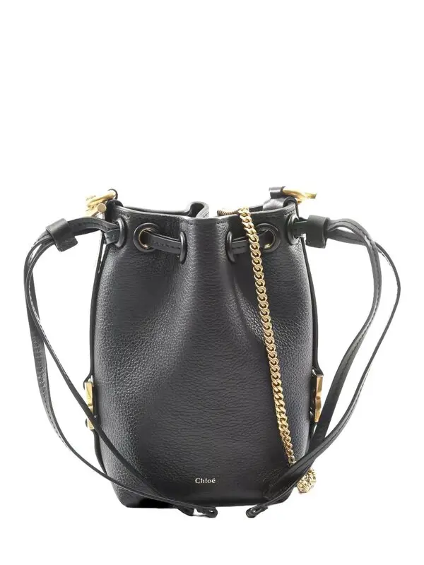 Chloé 2010s Micro Marcie Leather Bucket Bag - Black