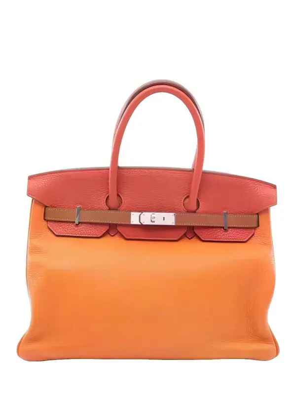 Hermès 2012 35 Birkin Arlequin Leather Tote - Orange