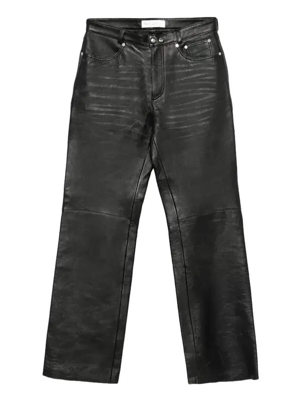 Our Legacy Straight-leg Leather Trousers - Black