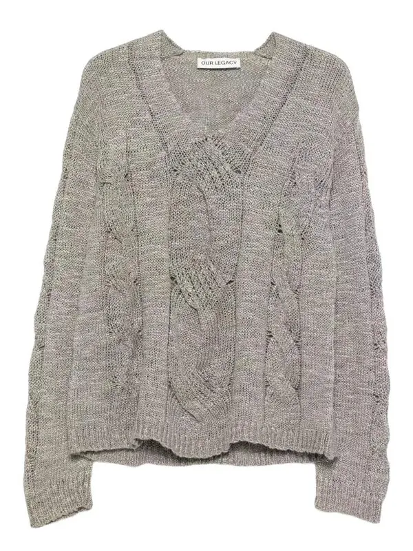 Our Legacy Link Cable-knit Sweater - Grey