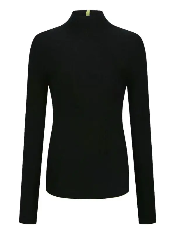 Shanghai Tang Mock Neck Sweater - Black