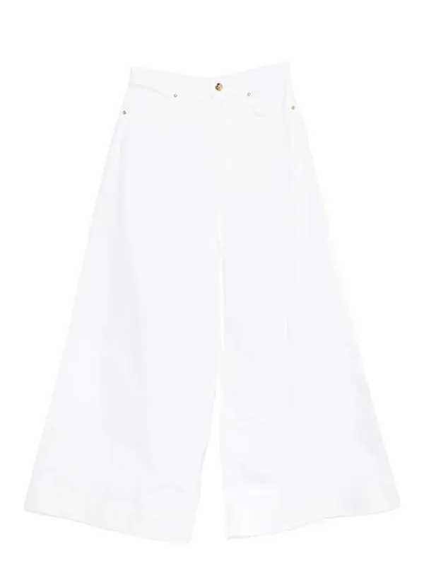 Alberta Ferretti Frayed Hem Cotton Jeans - White