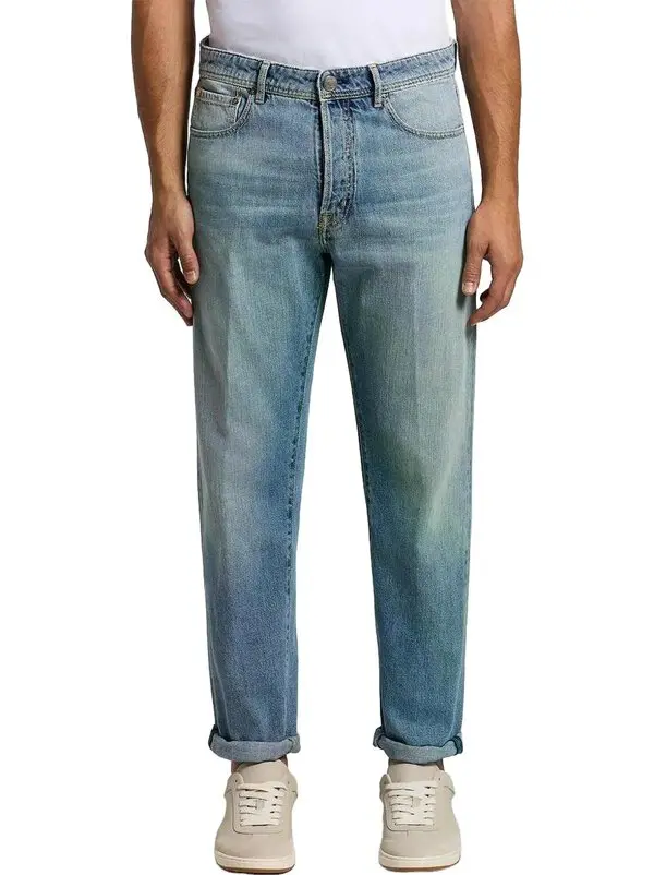 Peserico Washed Trousers - Blue