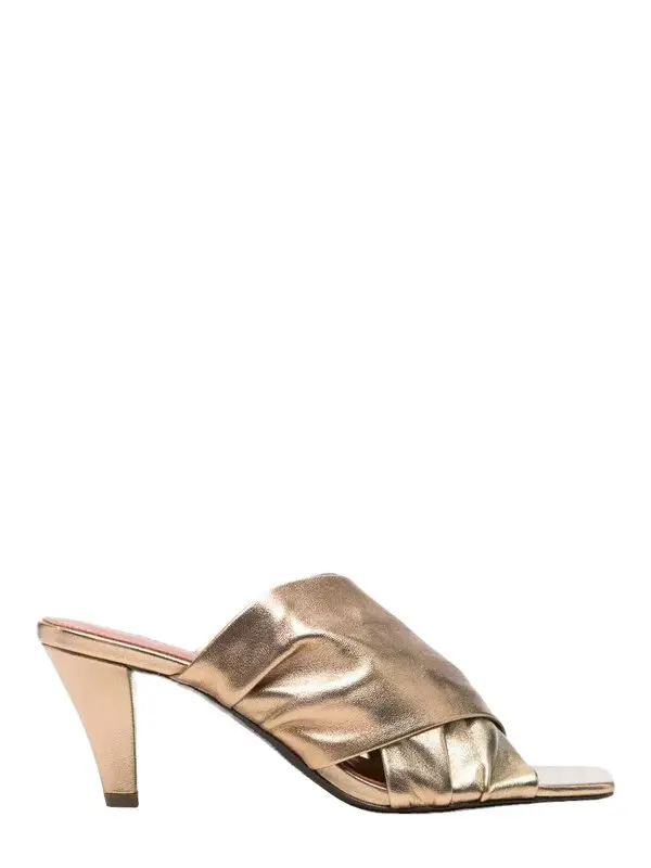 Lola Cruz Arabella Twisted Mules - Gold