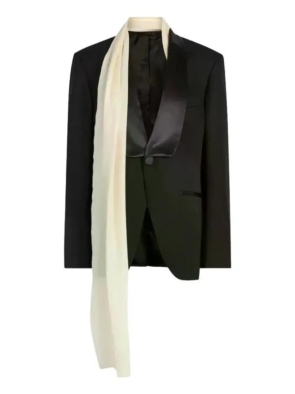 ARMARIUM Shawl-detail Single-breasted Blazer - Black