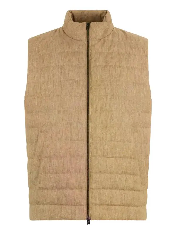 Herno Zip-up Quilted Gilet - Neutrals