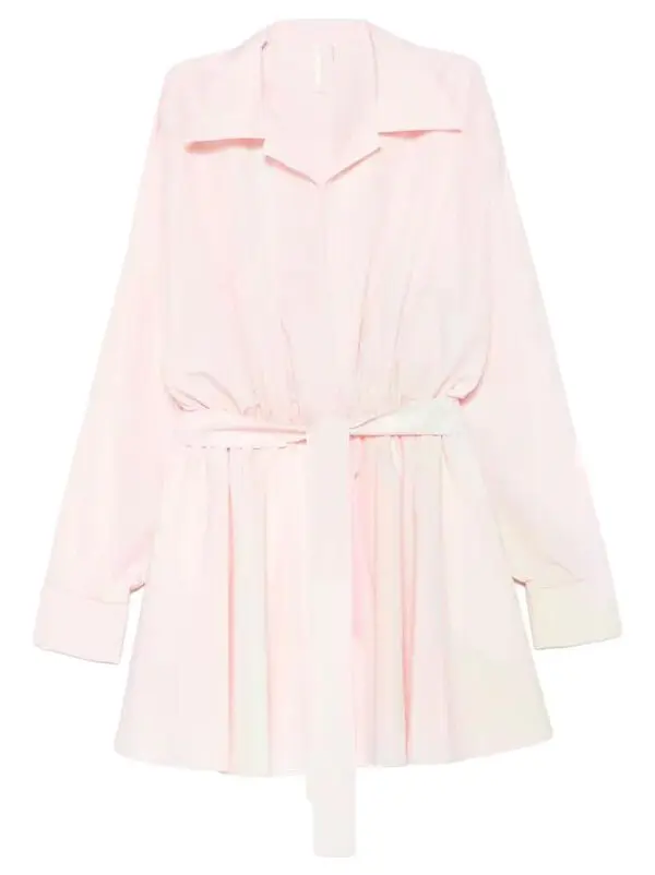 Norma Kamali Belted Flared Mini Dress - Pink
