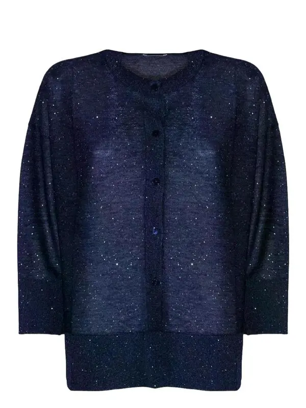 KANGRA Sequin-embellished Cardigan - Blue