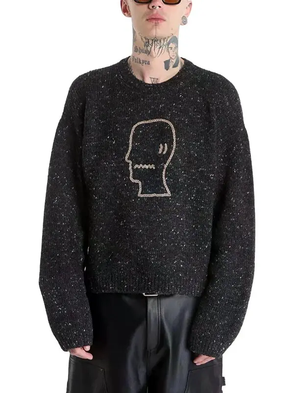 BRAIN DEAD Logo-embroidered Jumper - Grey