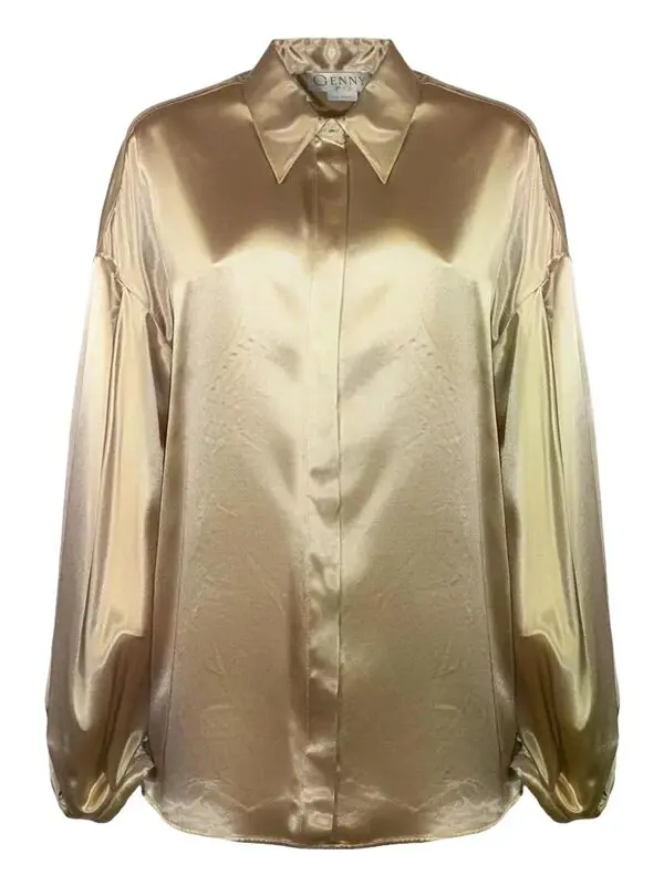 GENNY Satin Long-sleeve Shirt - Gold