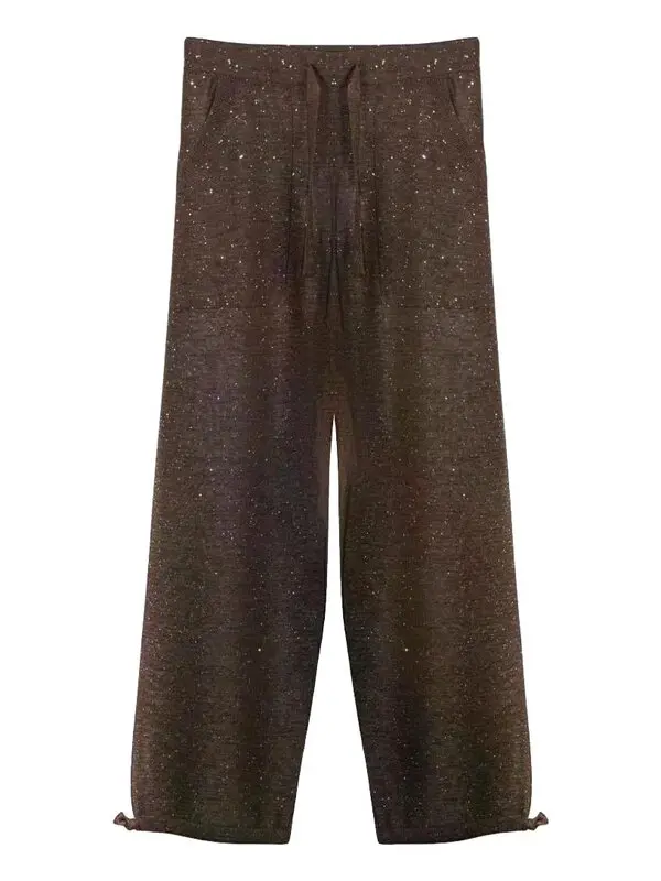 KANGRA Sequin-embellished Trousers - Brown