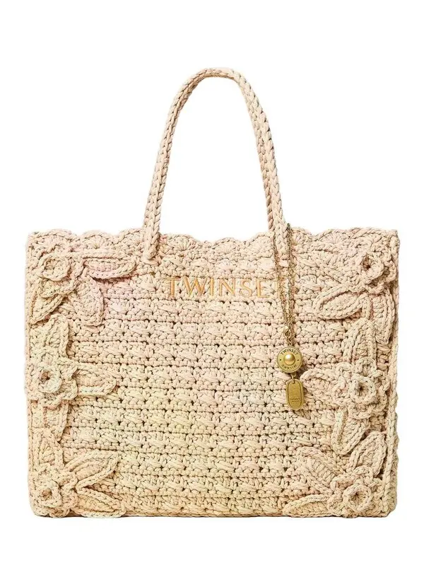 TWINSET Floral-appliqué Tote Bag - Neutrals